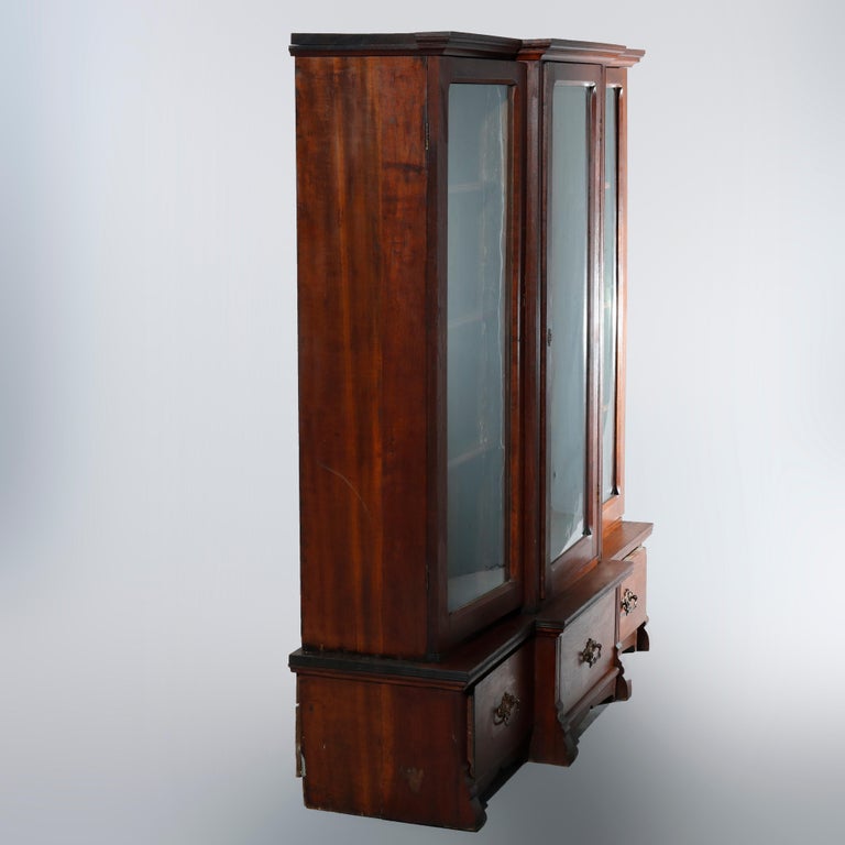 Antique Victorian Three-Door Mahogany Step Back Bookcase, Circa 1900 at ...
