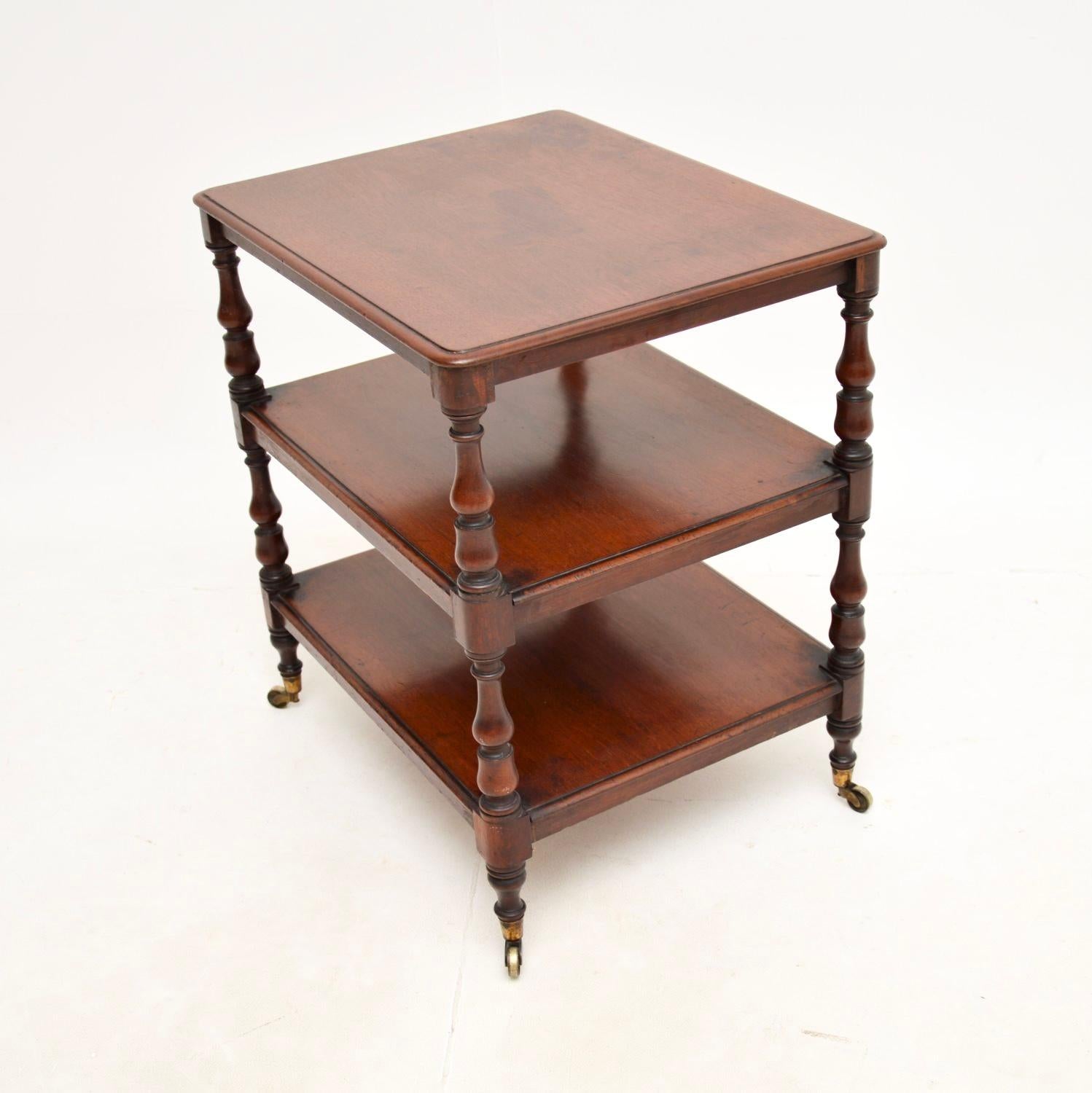 Antique Victorian Three Tier Side Table For Sale at 1stDibs