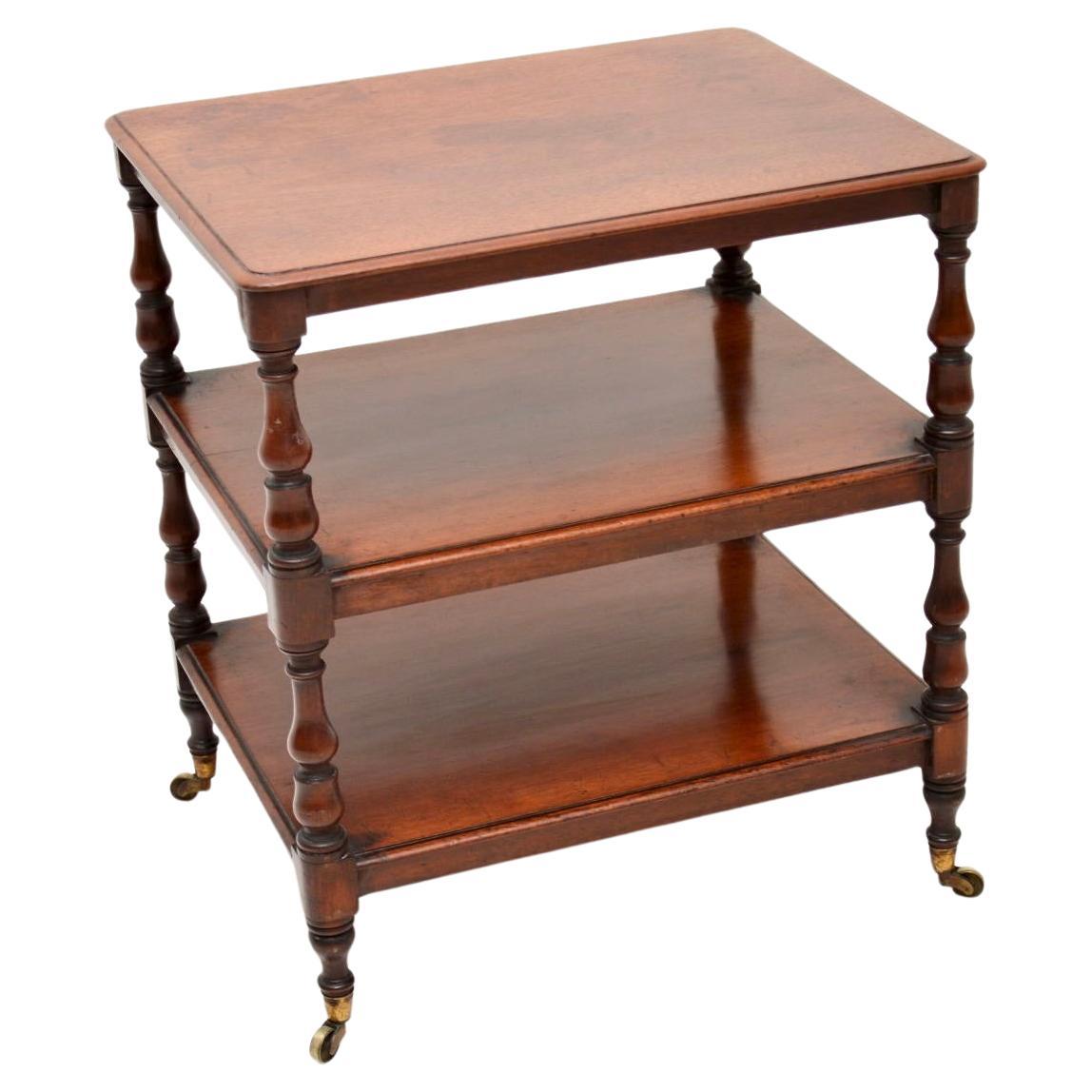 Antique Sheraton Style Three Tier Side Table For Sale at 1stDibs