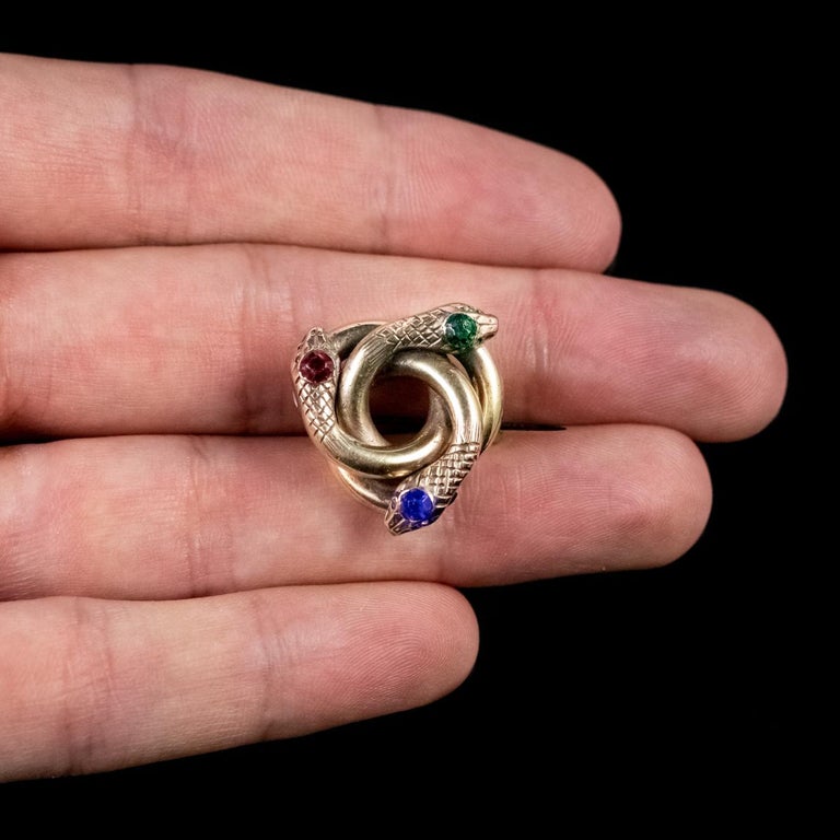 Antique Victorian Triple Coiled Snake 18 Carat Gold on Steel, circa ...