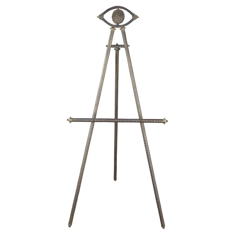 Antique Victorian Twisted Brass Easel Artwork Display BAS Relief ...