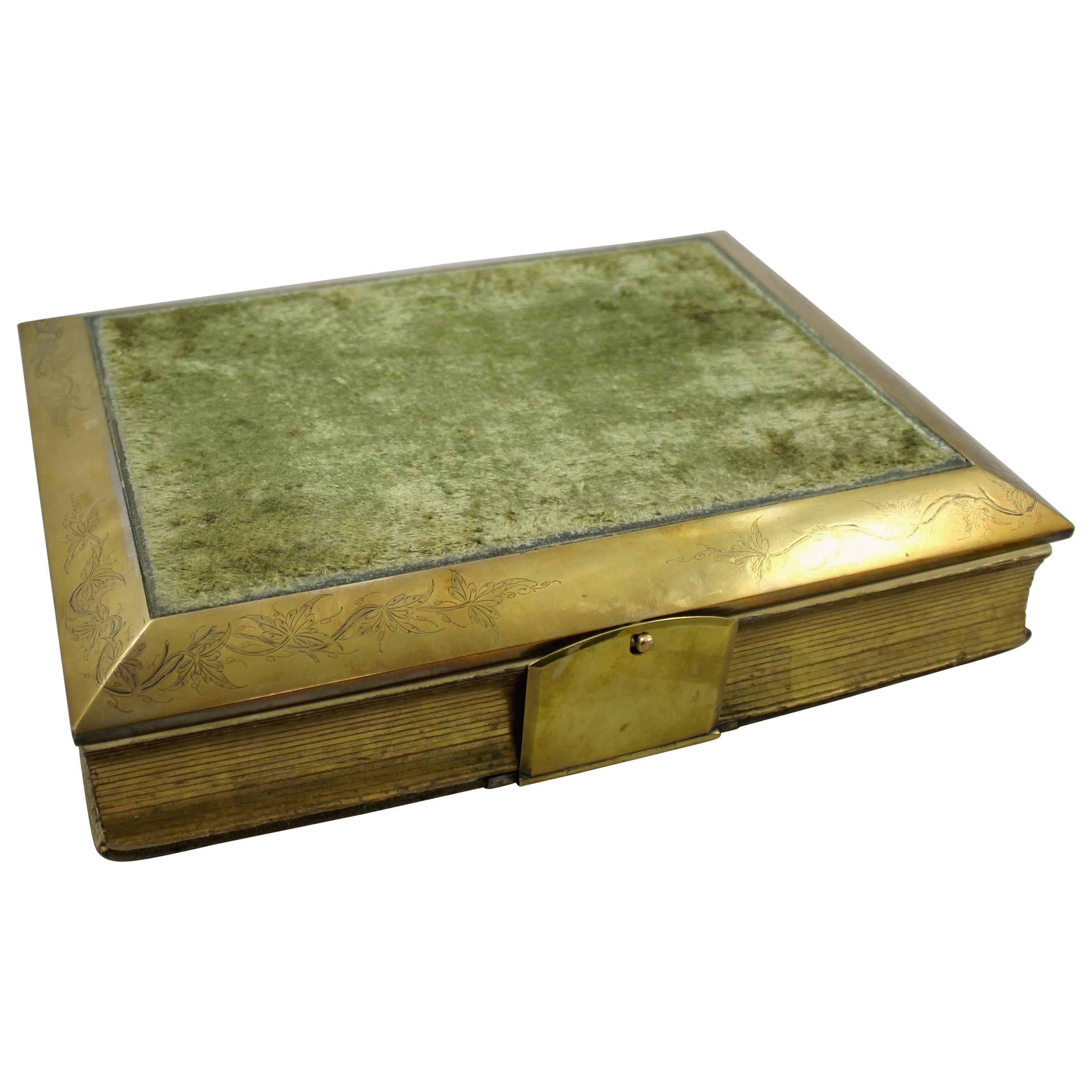 Antique Victorian Velvet and Brass Bound Photo Picture Album at 1stDibs