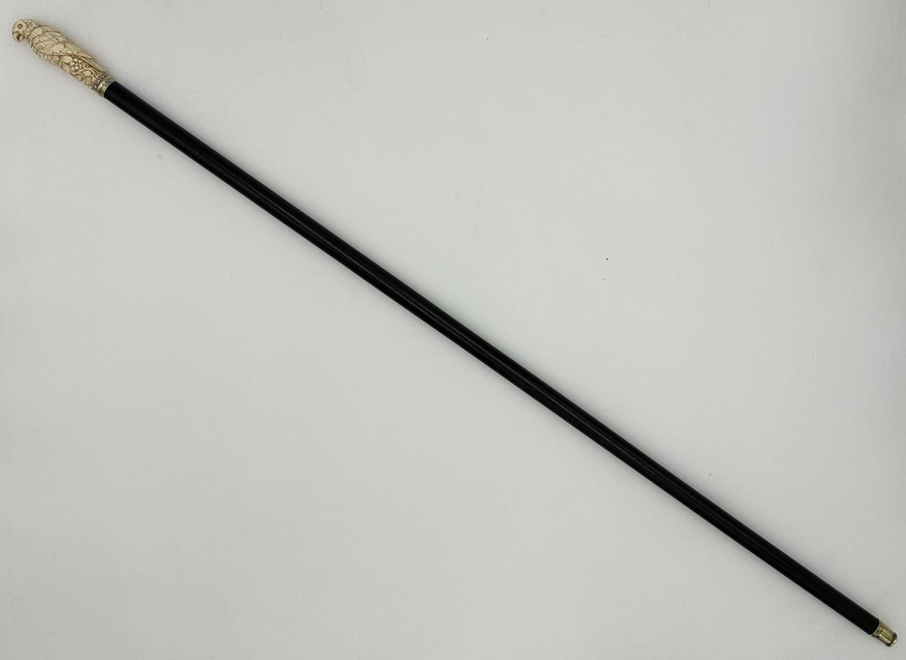 Antique Victorian Vintage Wooden Walking Stick Cane Sterling Silver ...