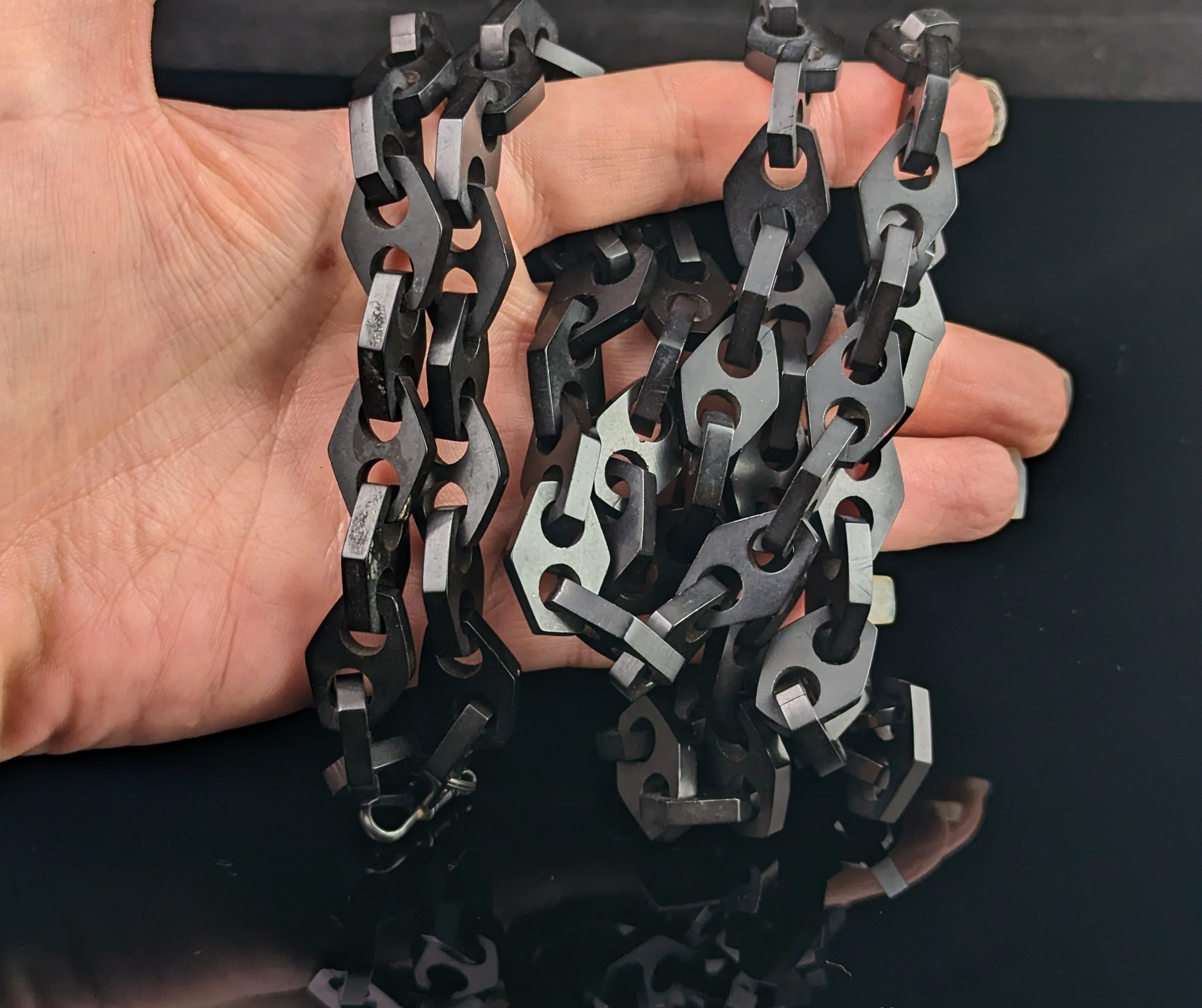 Antique Victorian Vulcanite Longuard Chain Necklace at 1stDibs ...