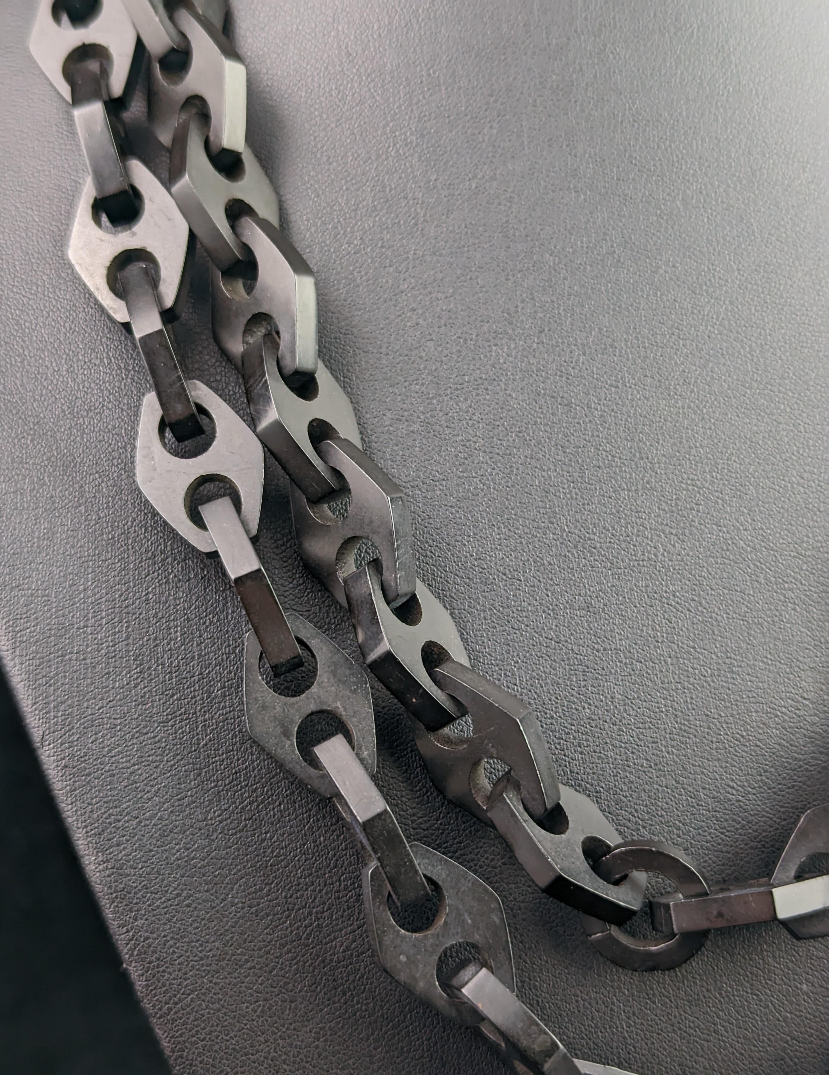 Antique Victorian Vulcanite Longuard Chain Necklace at 1stDibs ...