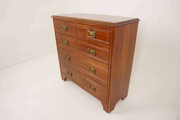 Antique Victorian Walnut 5 Drawer Dresser, Chest of Drawers, Scotland ...