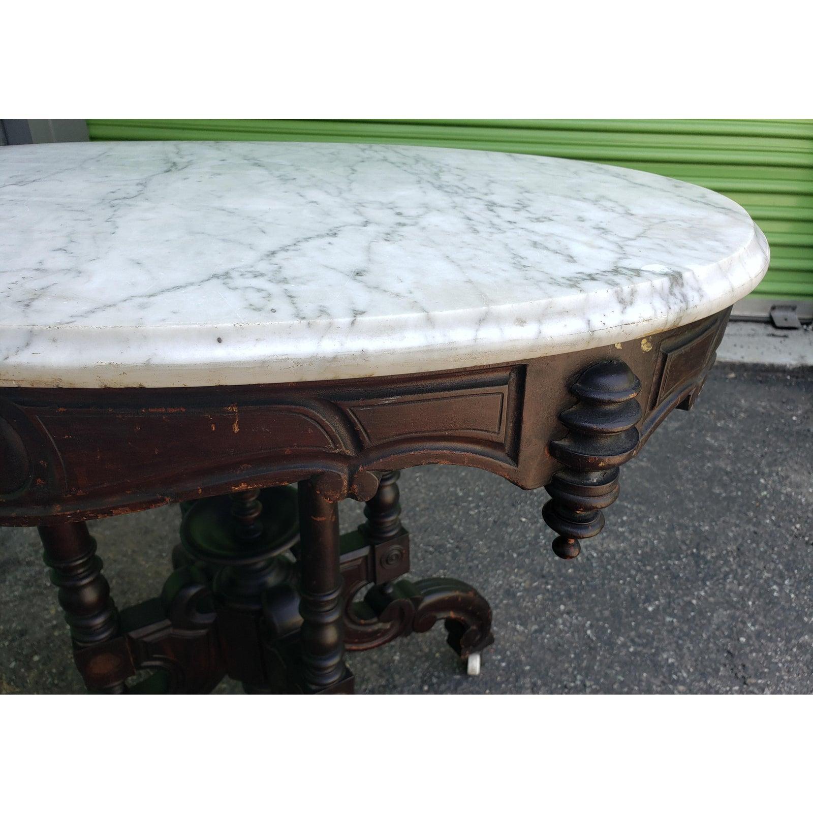 Antique Victorian Walnut and Marble Accent Table, 1800s at 1stDibs ...