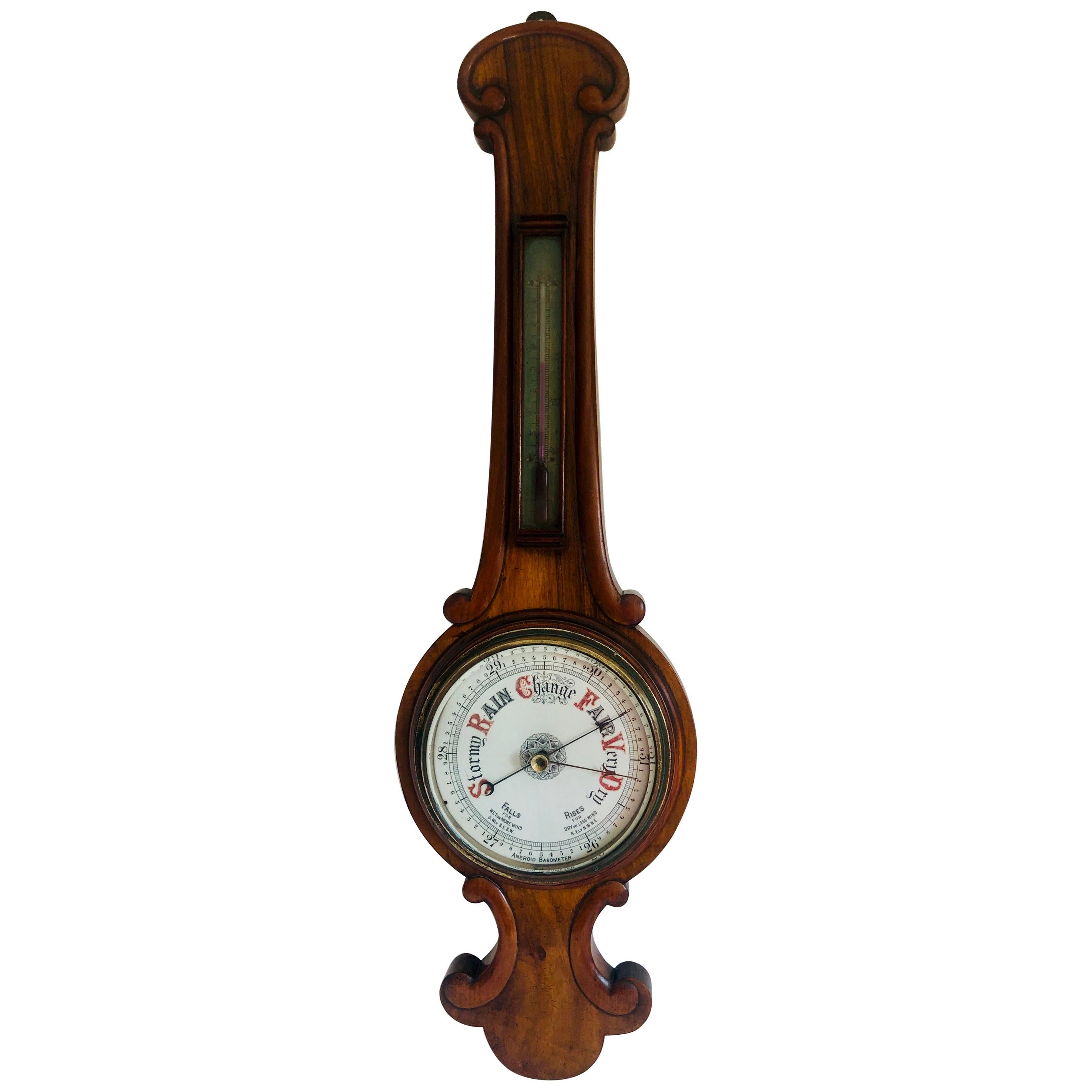 Antique Victorian Walnut Banjo Barometer at 1stDibs