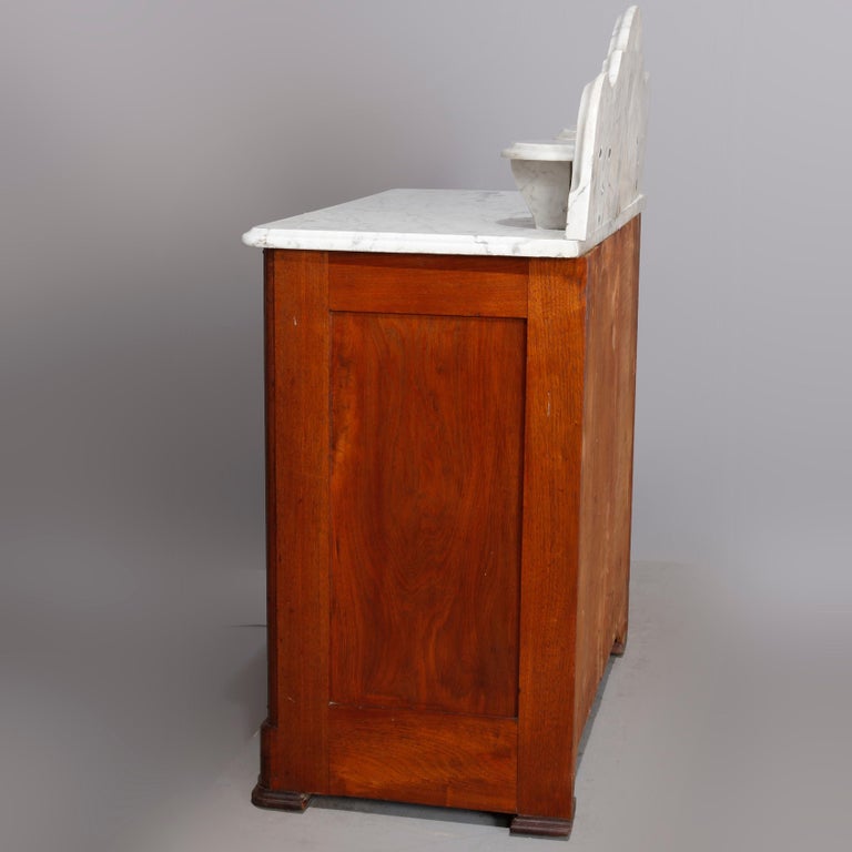 Antique Victorian Walnut and Burl Marble-Top Wash Stand, circa 1880 at ...
