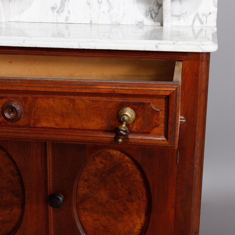 Antique Victorian Walnut and Burl Marble-Top Wash Stand, circa 1880 at ...