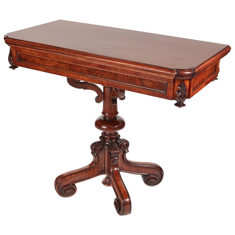 Antique Victorian Walnut Card Table For Sale at 1stDibs | victorian ...