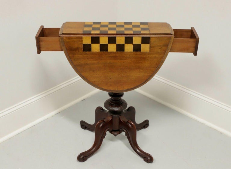 Antique Victorian Walnut Drop Leaf Rotating Game Table at 1stDibs ...