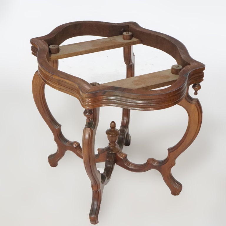 Antique Victorian Walnut and Marble Turtle Top Parlor Table, circa 1890 ...