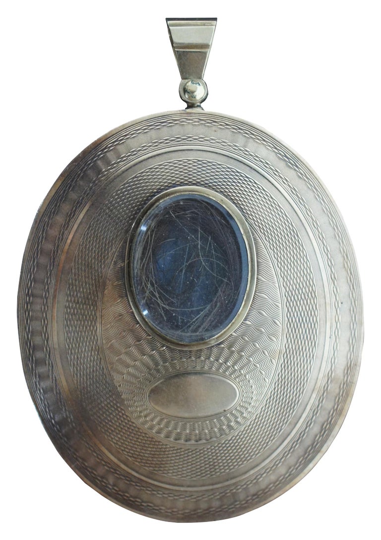 Antique Victorian Watercolor Portrait Painting and Hair Locket Mourning ...