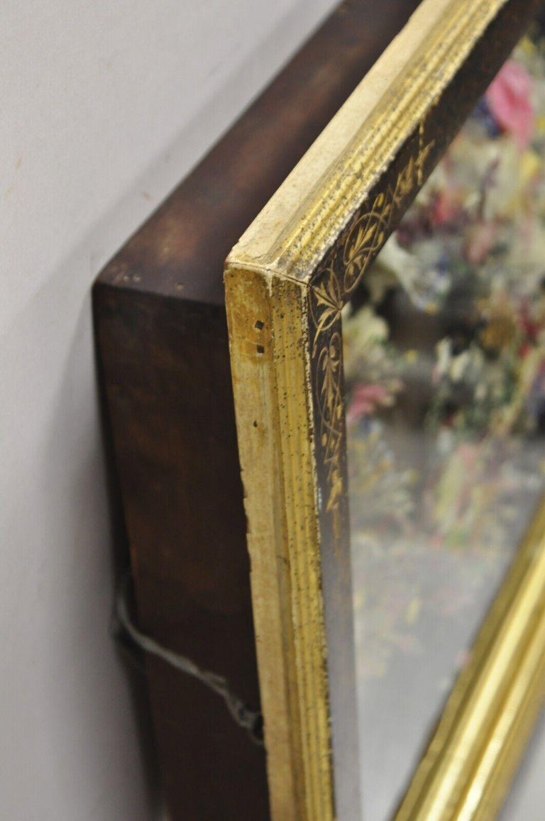 Antique Victorian Wax Flower Floral Mourning Wreath Shadow Box Frame ...