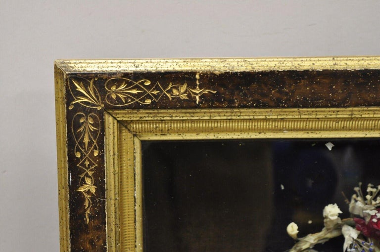 Antique Victorian Wax Flower Floral Mourning Wreath Shadow Box Frame ...