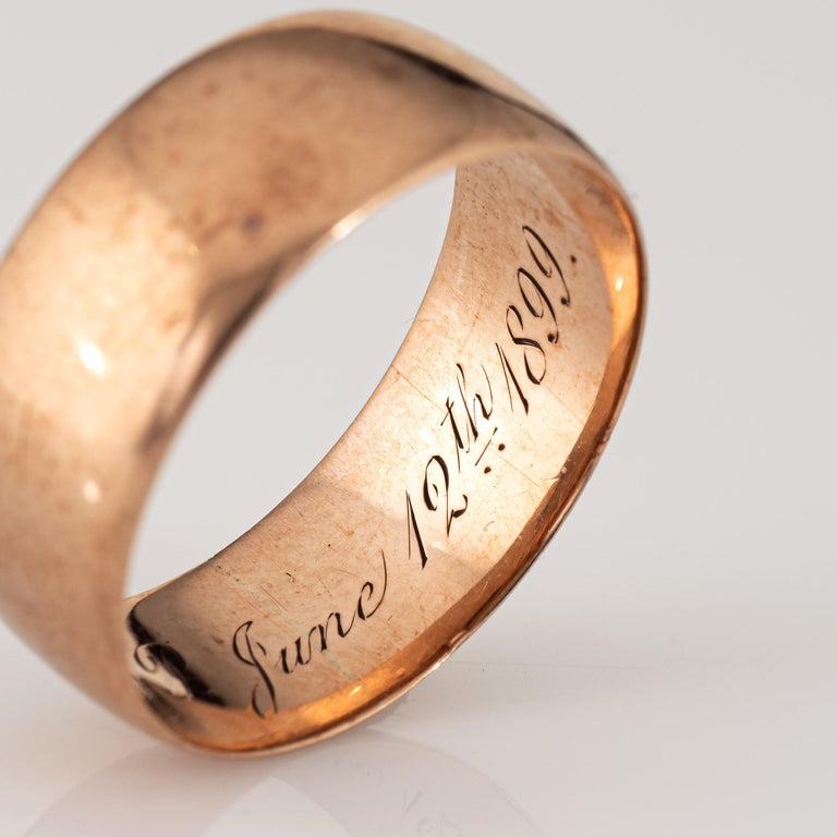 Antique Victorian Wedding Ring C1899 10k Rose Gold Band Vintage Jewelry ...