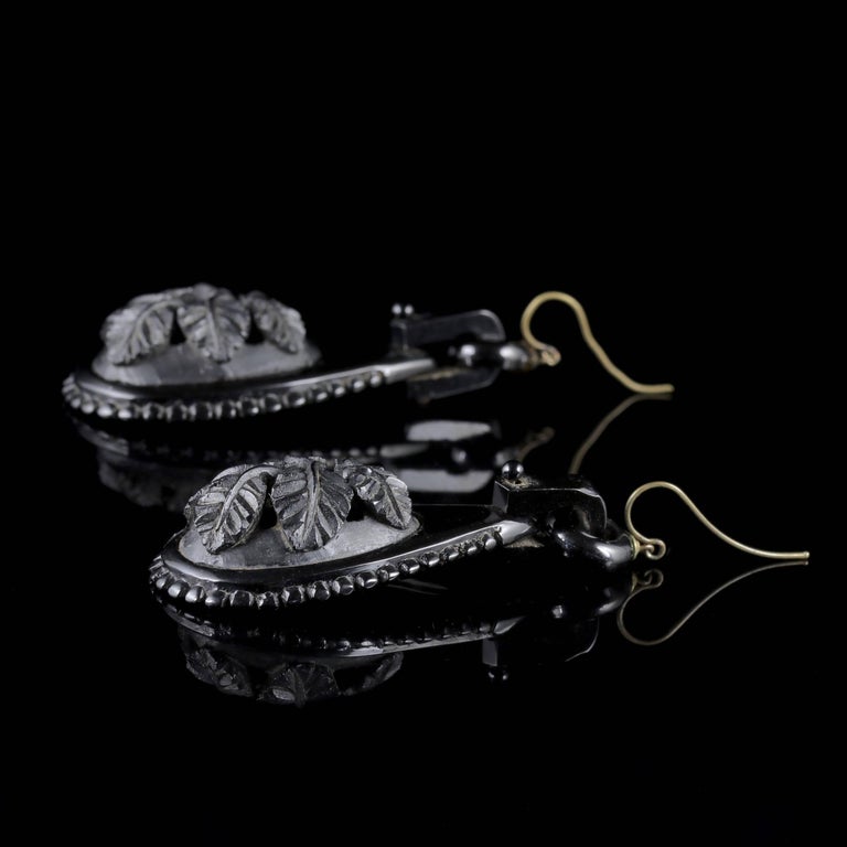 Antique Victorian Whitby Jet Earrings, circa 1900 at 1stDibs | antique ...