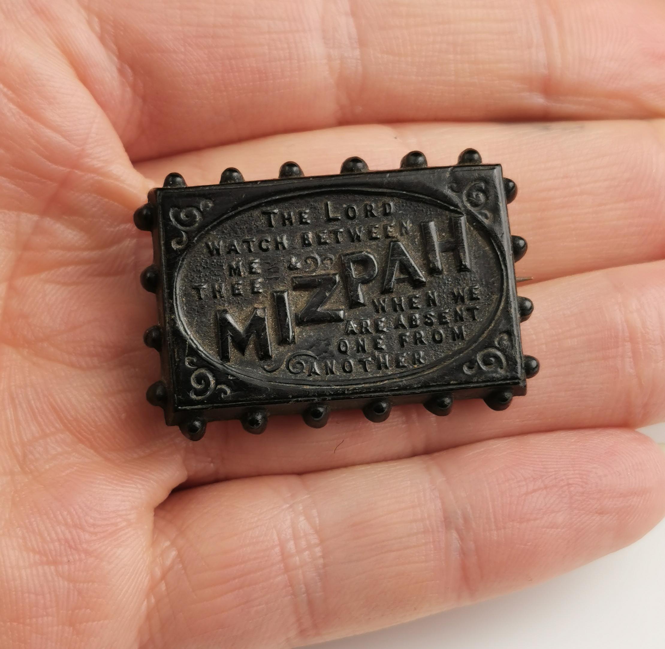 Antique Victorian Whitby Jet Mizpah brooch at 1stDibs