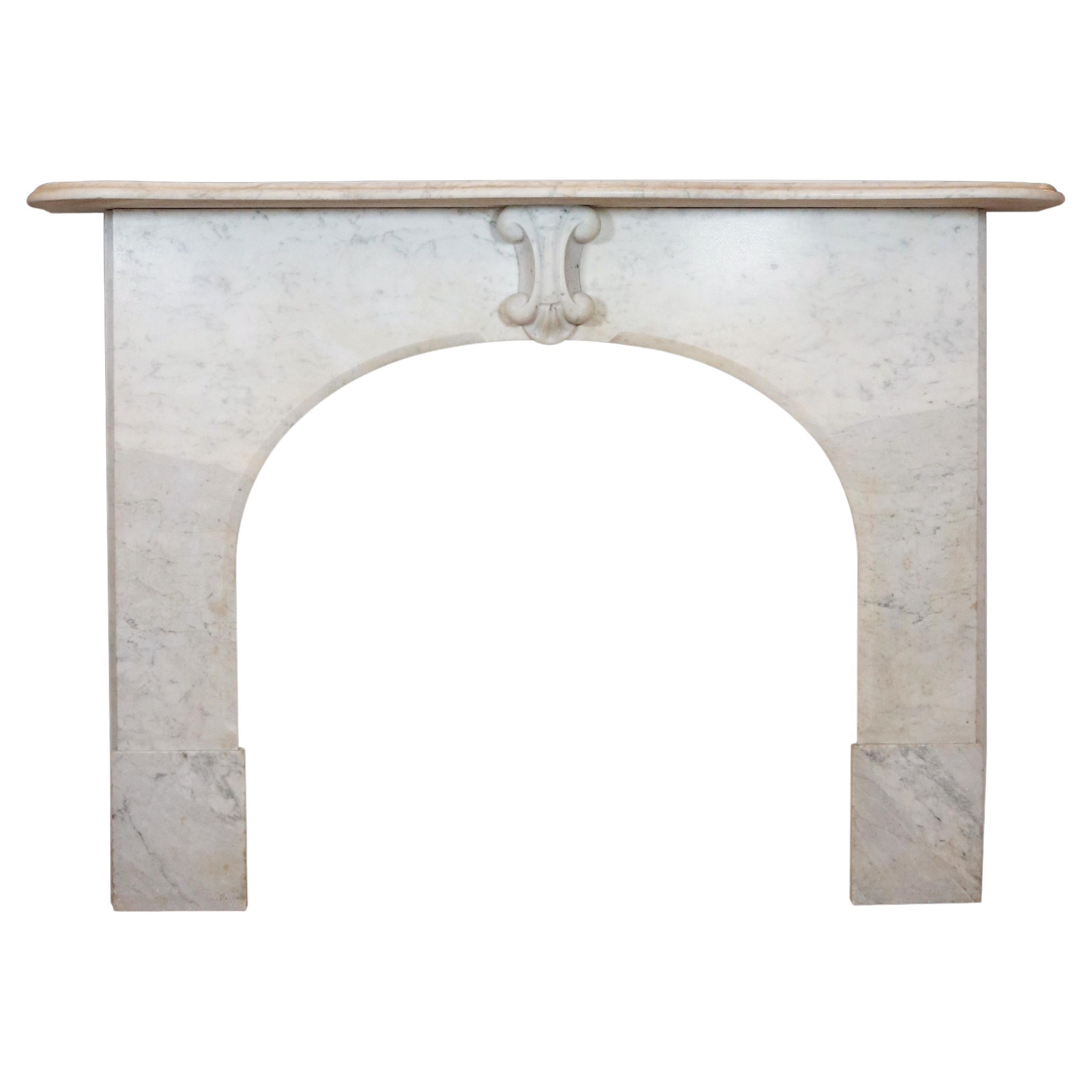 Antique Louis XV White Marble Fireplace Mantel For Sale at 1stDibs