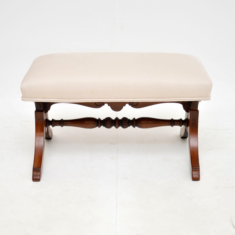 Antique Victorian Wooden Stool For Sale at 1stDibs
