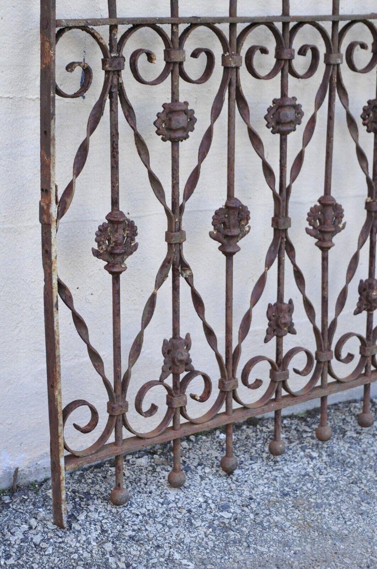 Antique Victorian Wrought Iron Ornate Gate Fence Architectural Element ...