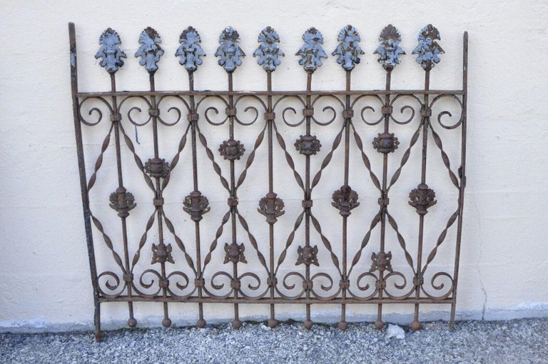 Antique Victorian Wrought Iron Ornate Gate Fence Architectural Element ...