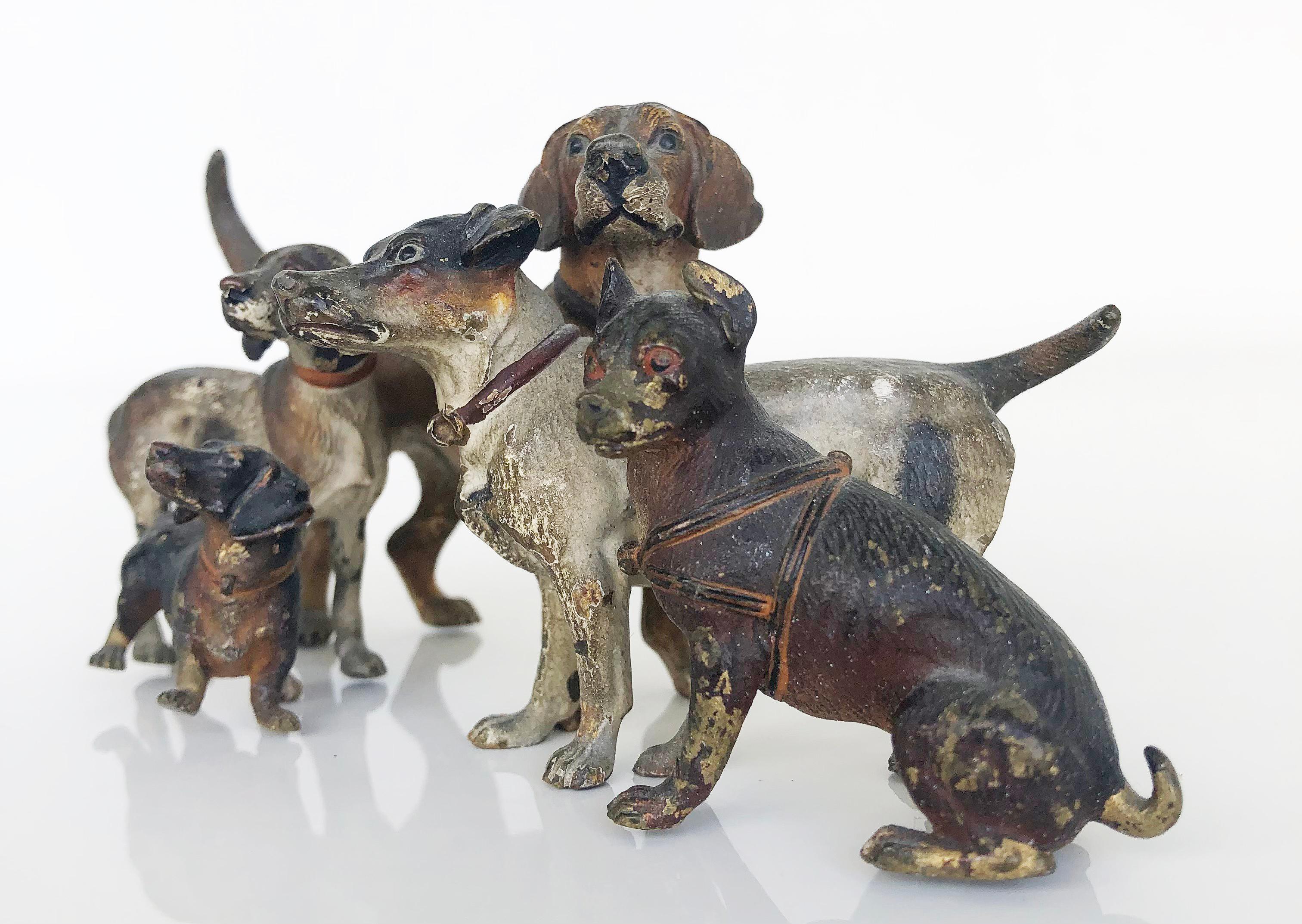 Antique Vienna Cold-Painted Bronze 5-Dog Group, Austria at 1stDibs ...