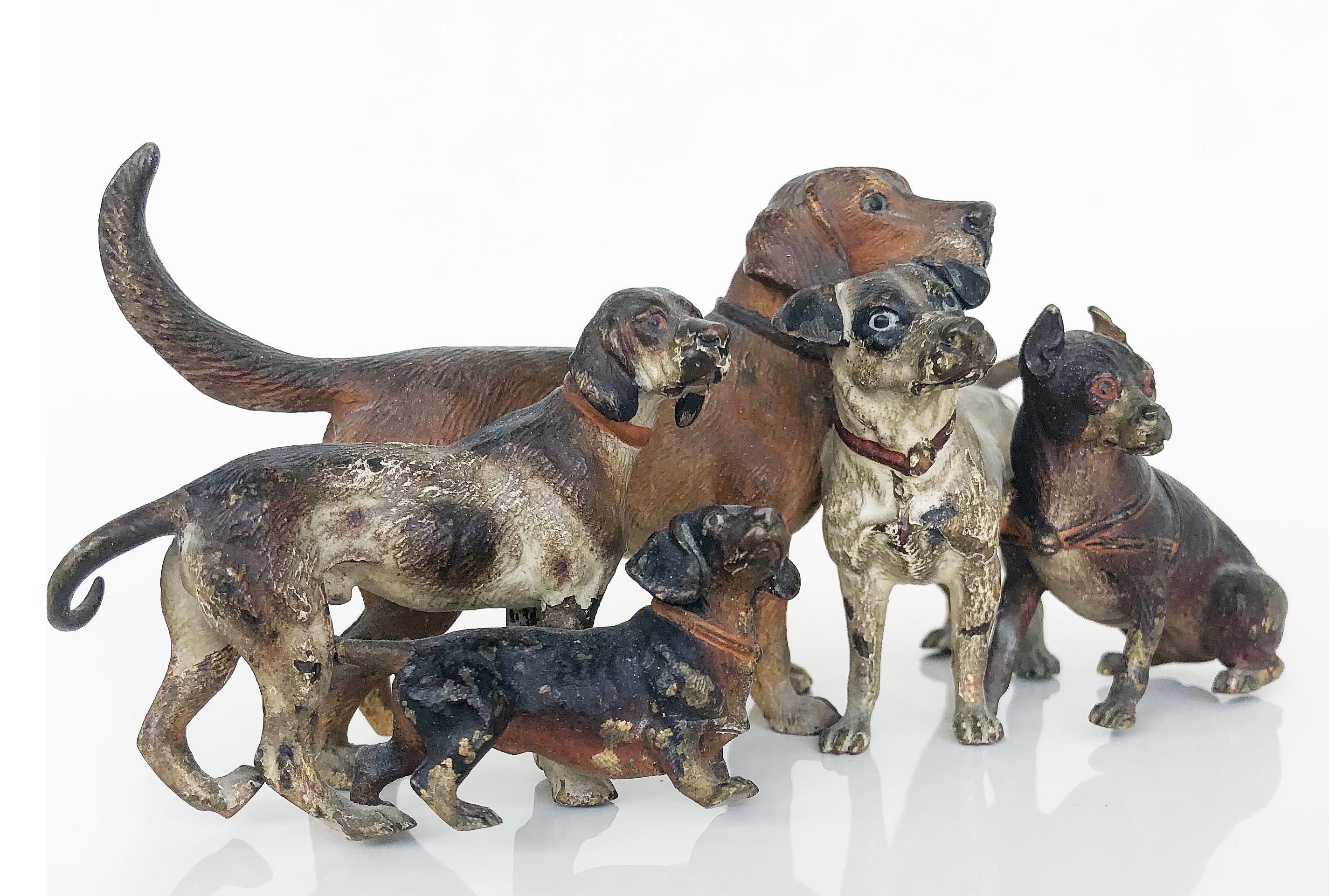 Antique Vienna Cold-Painted Bronze 5-Dog Group, Austria at 1stDibs ...