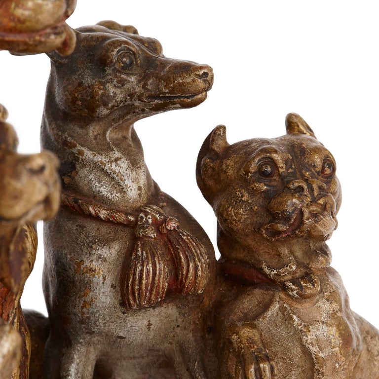 Antique Viennese Cold Painted Bronze Dogs, Attributed to Bergman at 1stDibs
