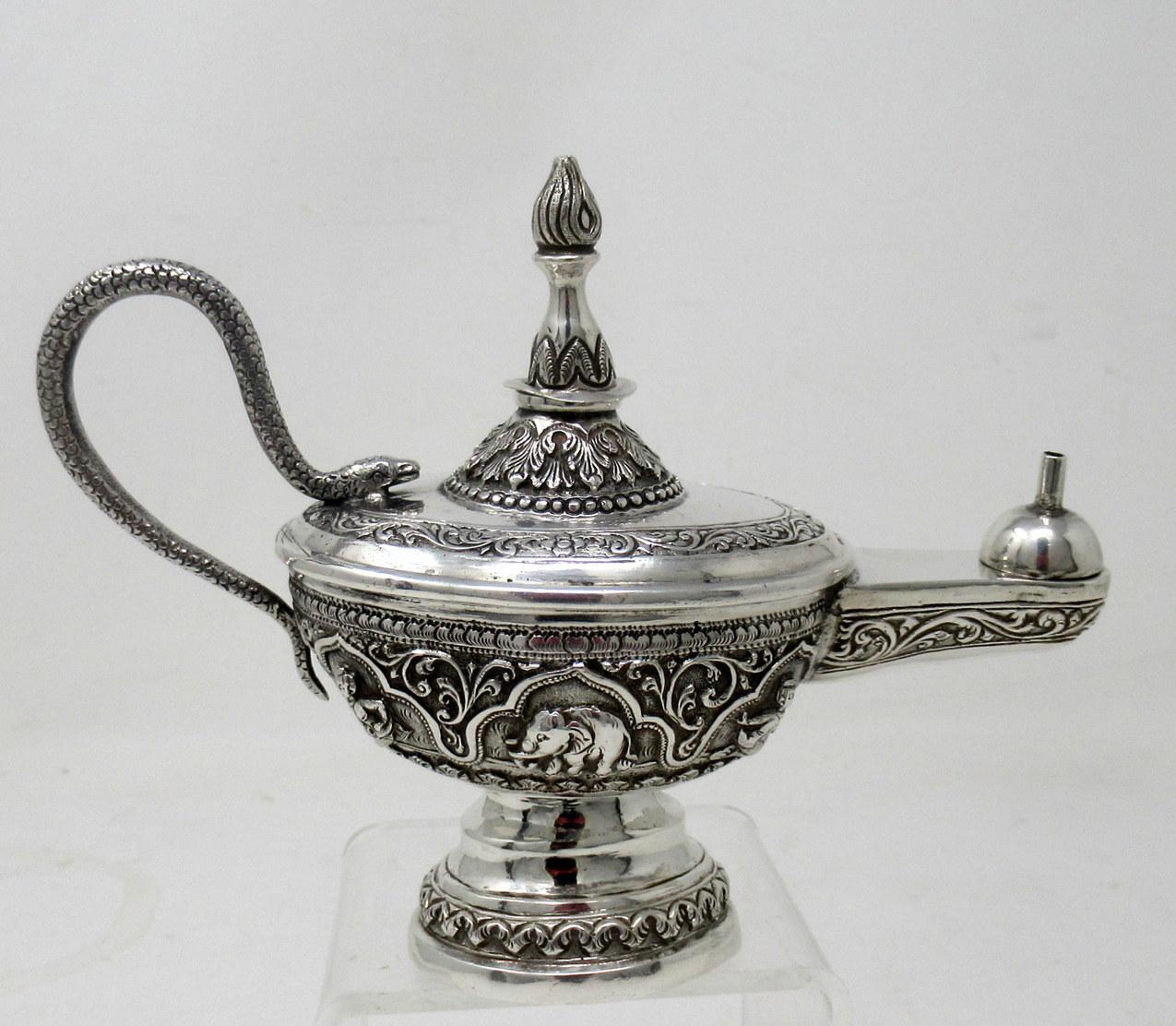 Antique Vintage Anglo Indian Sterling Silver Gentlemans Victorian Cigar ...