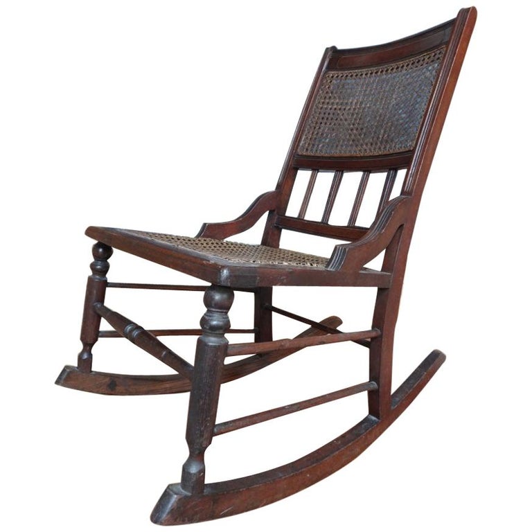 Antique Vintage English Oak Rocking Chair, 1800s For Sale at 1stDibs