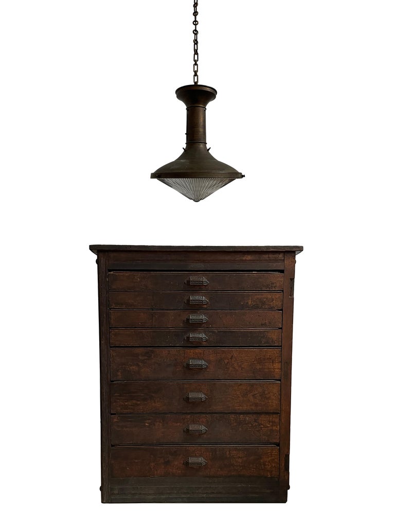 Antique Vintage Industrial English Printers Chest of Haberdashery Shop ...