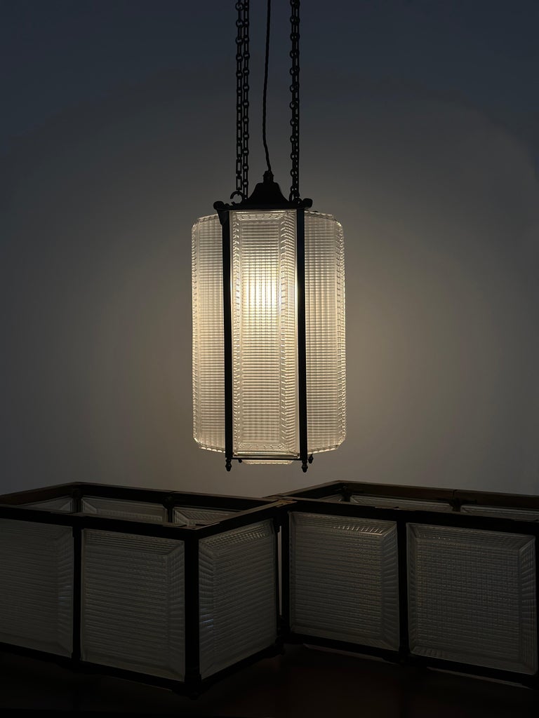 Antique Vintage Industrial Holophane Pagoda Ceiling Pendant Lantern ...