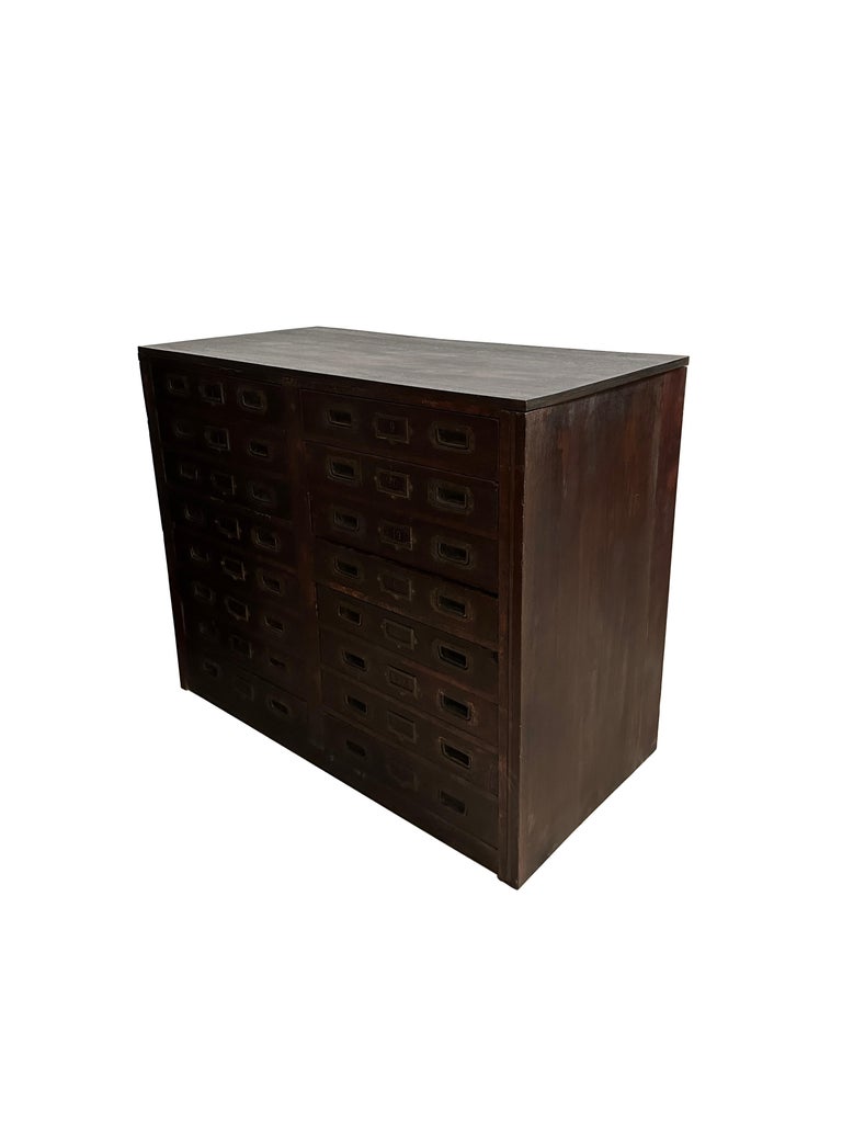 Antique Vintage Industrial Military Campaign Chest Mahogany ...