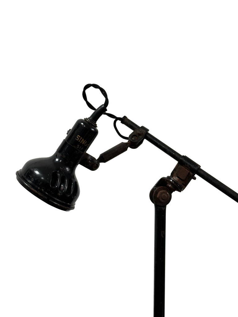 Antique Vintage Industrial Original Singer Sewing Table Desk Task Lamp ...