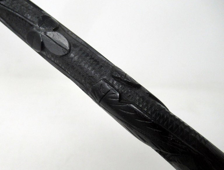 Antique Vintage Irish Bog Oak Wooden Walking Cane Swagger Stick 19th ...