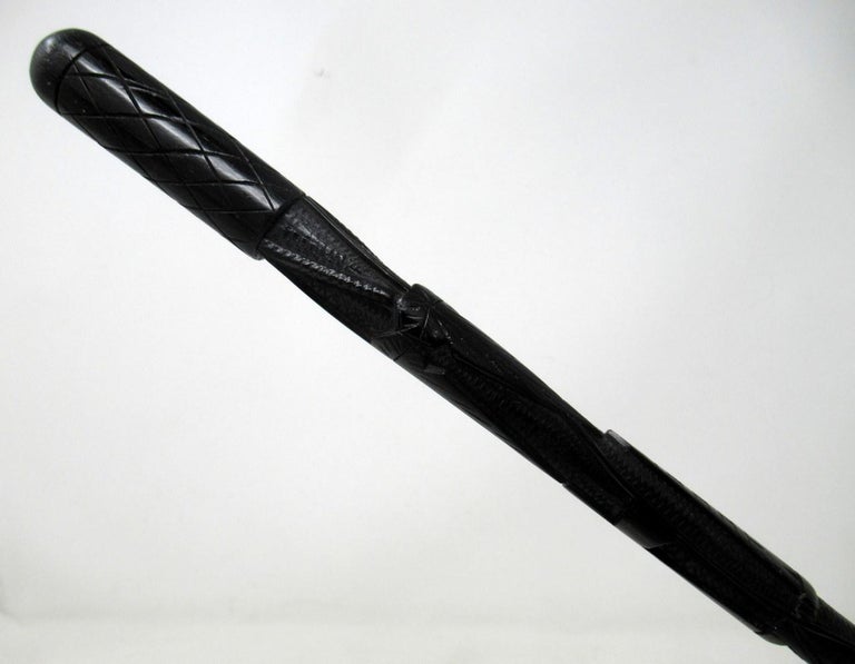 Antique Vintage Irish Bog Oak Wooden Walking Cane Swagger Stick 19th ...
