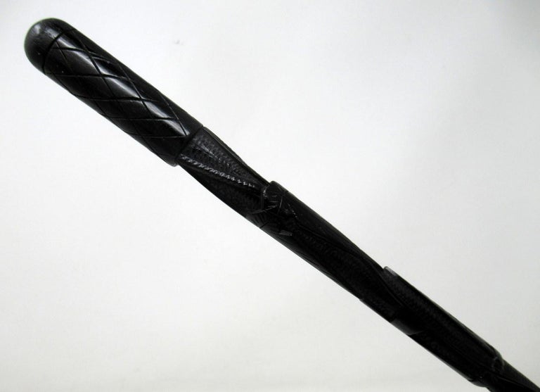 Antique Vintage Irish Bog Oak Wooden Walking Cane Swagger Stick 19th ...