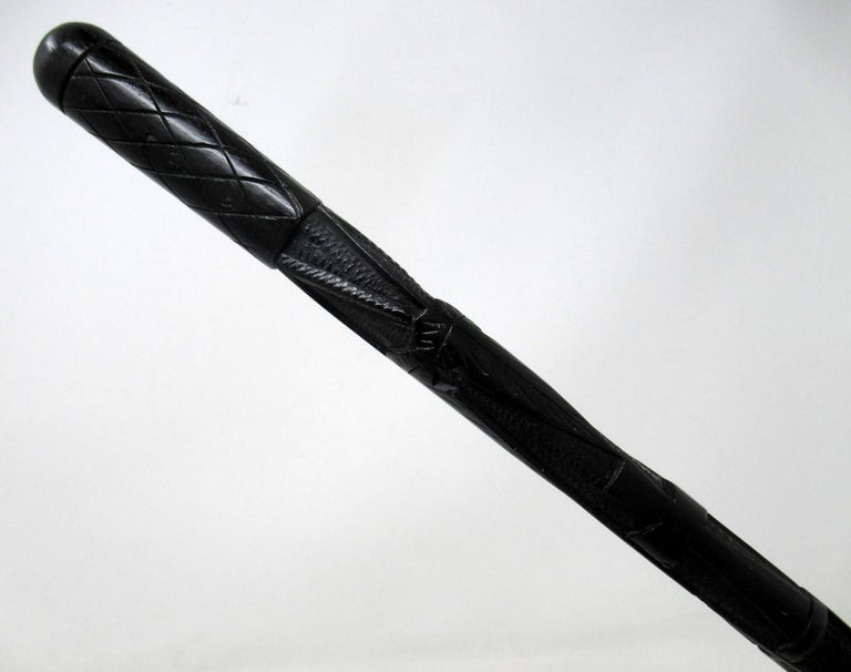 Antique Vintage Irish Bog Oak Wooden Walking Cane Swagger Stick 19th ...