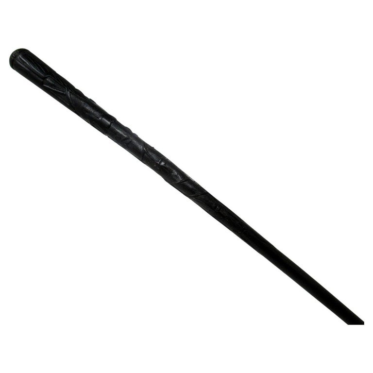 Antique Vintage Irish Bog Oak Wooden Walking Cane Swagger Stick Harp ...