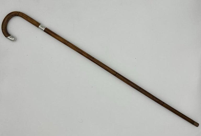 Antique Vintage Lady's Gentleman's Walking Stick Sterling Silver Crook ...