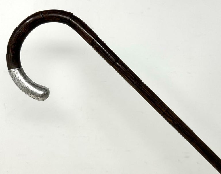Antique Vintage Lady's Gentleman's Walking Stick Sterling Silver Crook ...