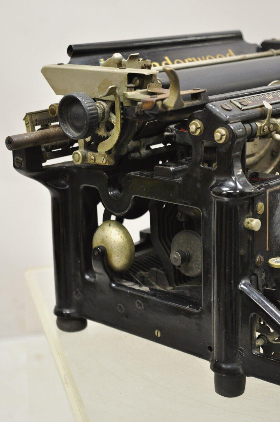Antique Vintage Underwood No 5 Standard Typewriter Black Art Deco ...