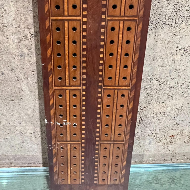 Antique Vintage Wood Cribbage Game Board Hughes Manufacturing Co Los ...
