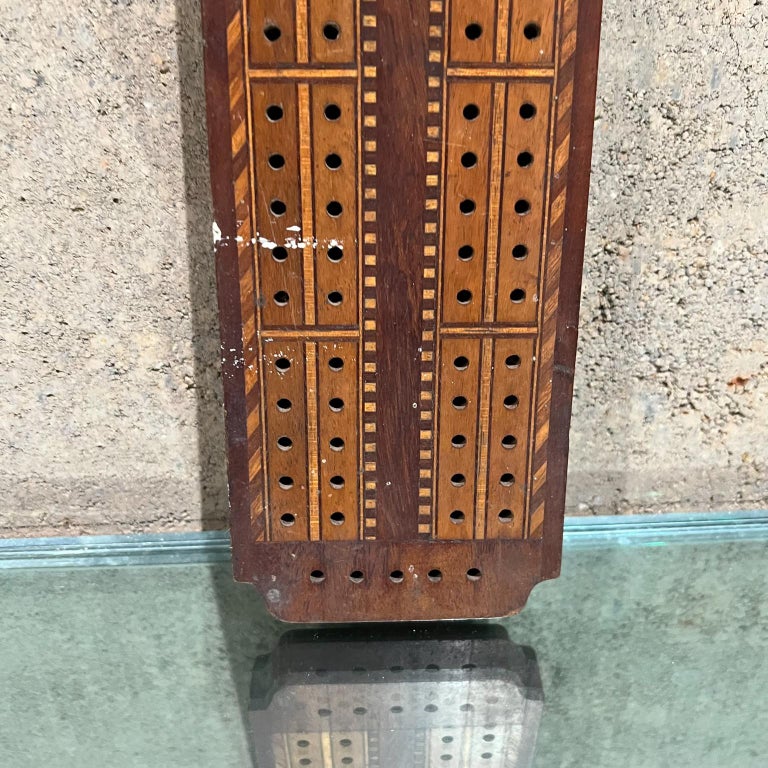 Antique Vintage Wood Cribbage Game Board Hughes Manufacturing Co Los ...