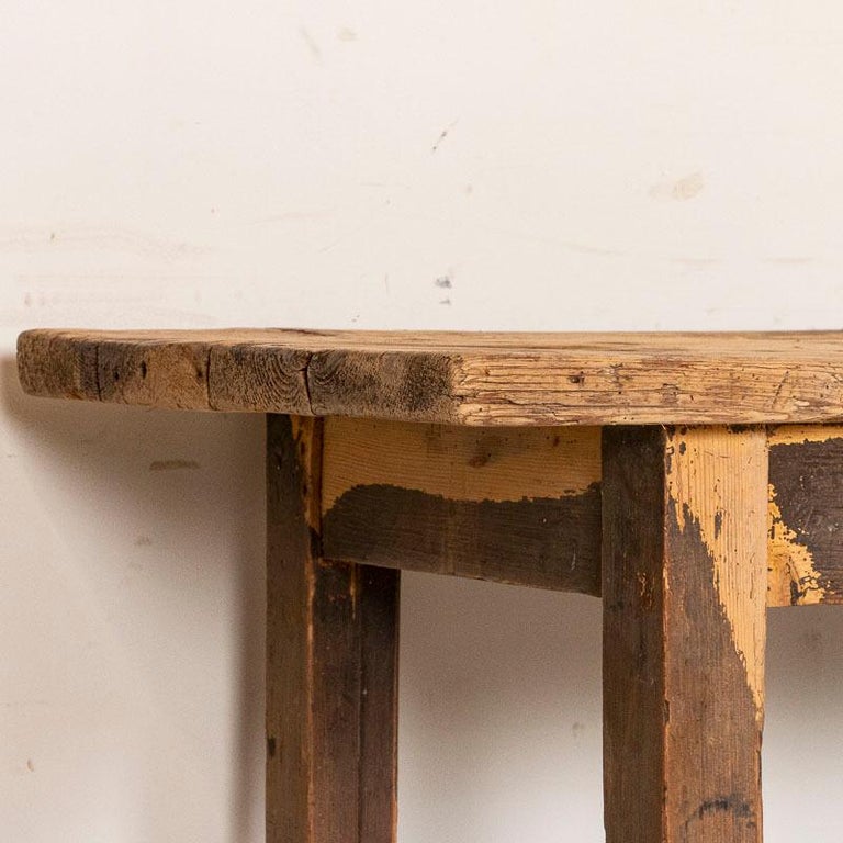Antique Vintage Work Table Rough Hewn Console Table at 1stDibs