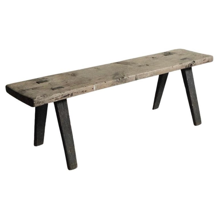 Antique Wabi Sabi Wooden Bench in Pine, Sweden, 1800s at 1stDibs