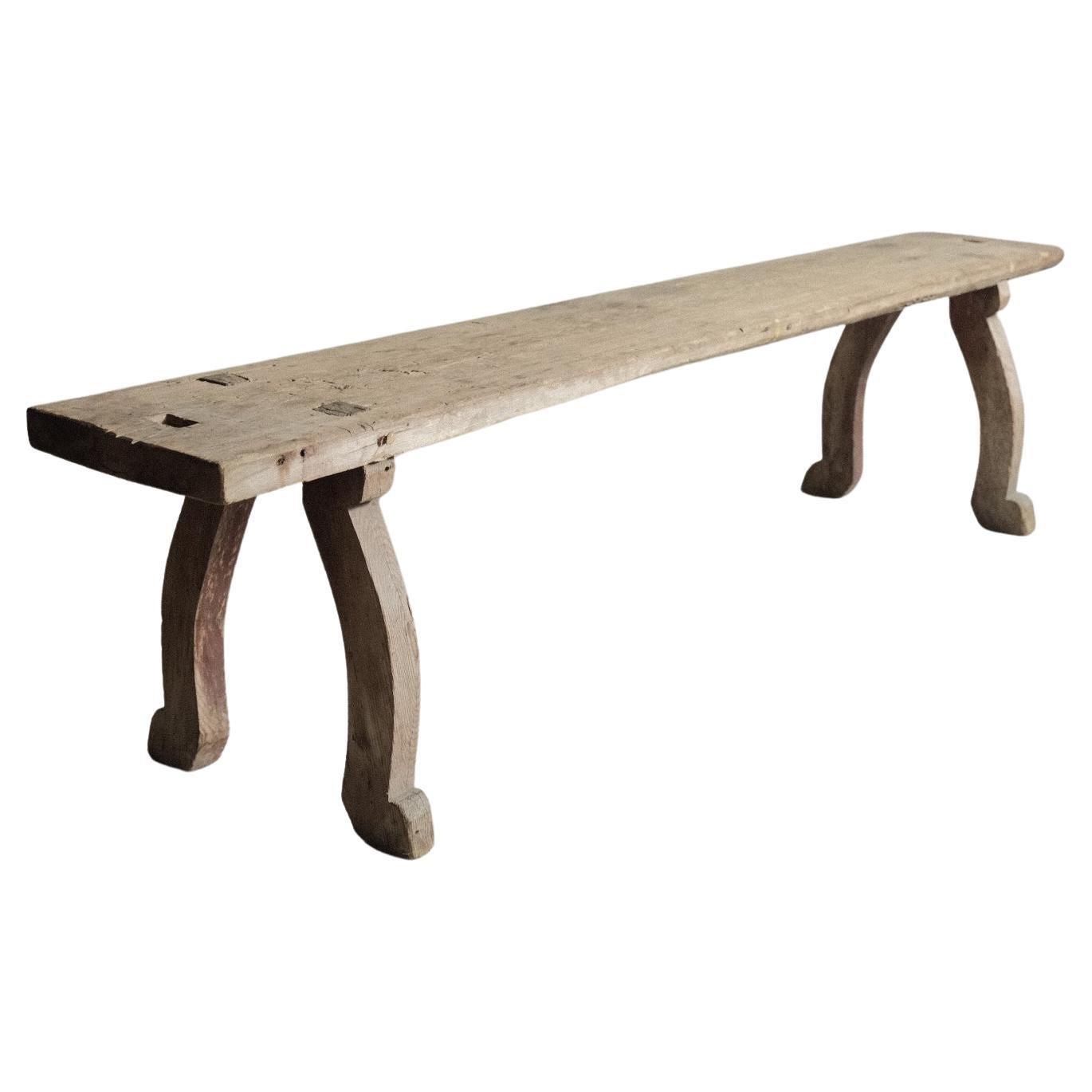 Antique Wabi Sabi Wooden Bench in Pine, Sweden, 1800s at 1stDibs