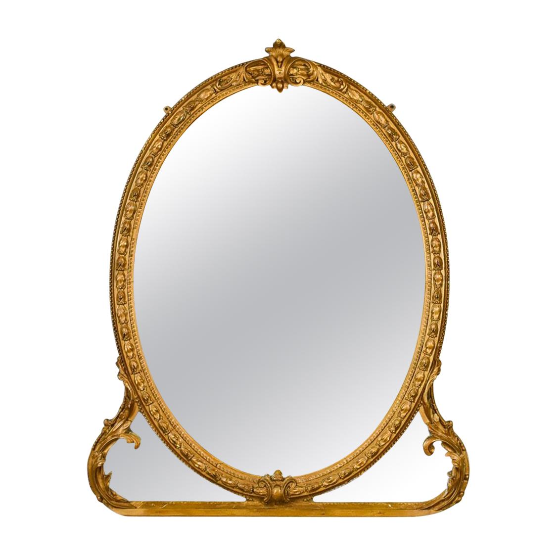 English Queen Anne Gilt and Gesso Overmantel Mirror, Circa 1710 at 1stDibs